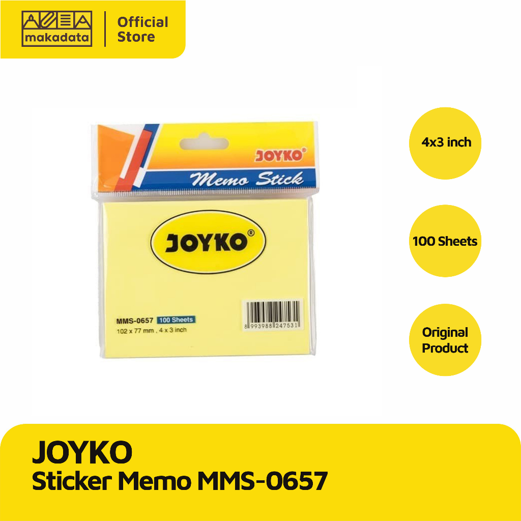 Jual MEMO STICK / STICKY NOTE JOYKO MMS-0657 (1 WARNA) MURAH | Shopee ...