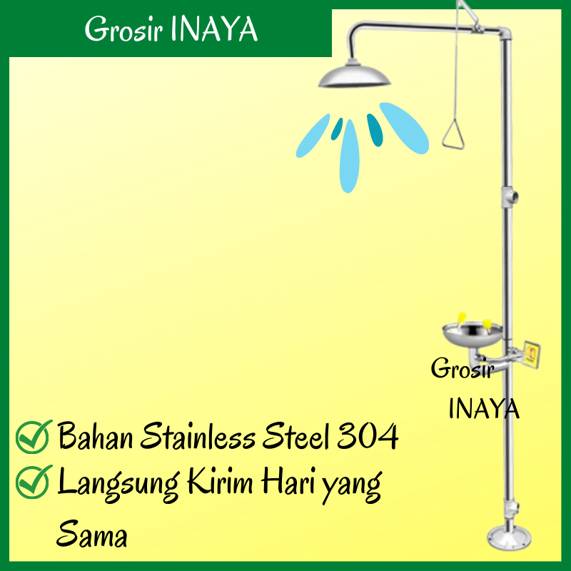 Jual Safety Shower Stainless Steel, Emergency Eyewash Shower | Shopee ...