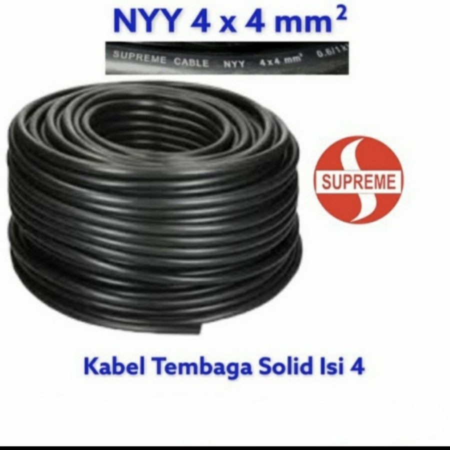 Jual KABEL NYY HITAM ENGKEL 4x4 SUPREME JUAL PER ROLL 100MTR UTUH | Shopee Indonesia