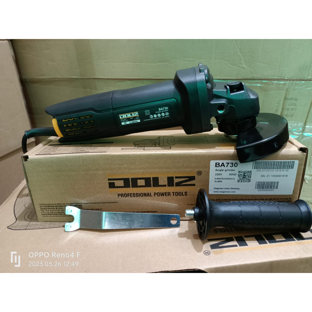 Jual DOLIZ Gurinda tangan Angle grinder BA730 4 inch | Shopee Indonesia