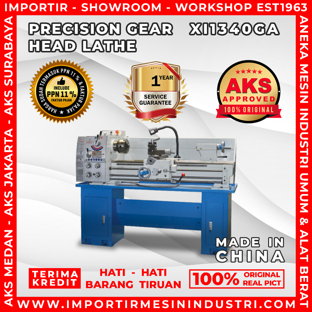 Jual Mesin Bubut Besi Precision Gear Head Bench Lathe 1000mm TYPE ...