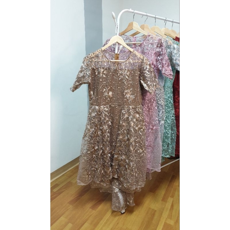 Jual Dress Pesta Brukat A-Line W15 Baju Pesta Formal Bridesmaid ...