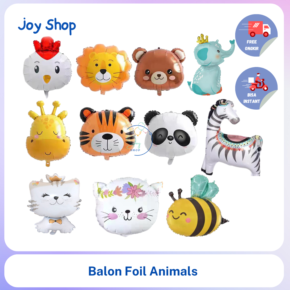 Jual Balon Foil Animal Hewan Medium 60cm Lebah Ayam Panda Jerapah ...