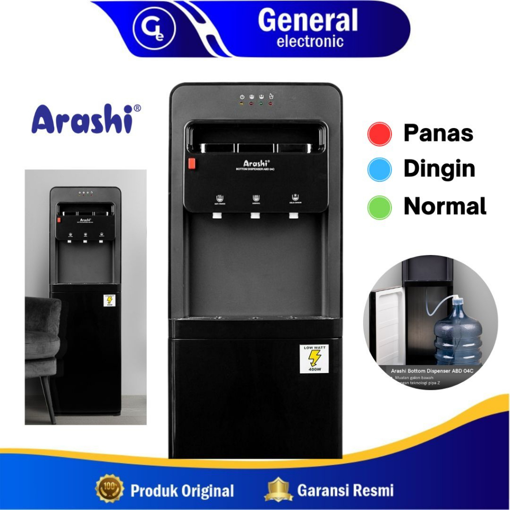 Jual Dispenser Multifungsi Arashi AMD 02B - Galon Bawah - Fitur Dingin - Normal Dan Panas ...
