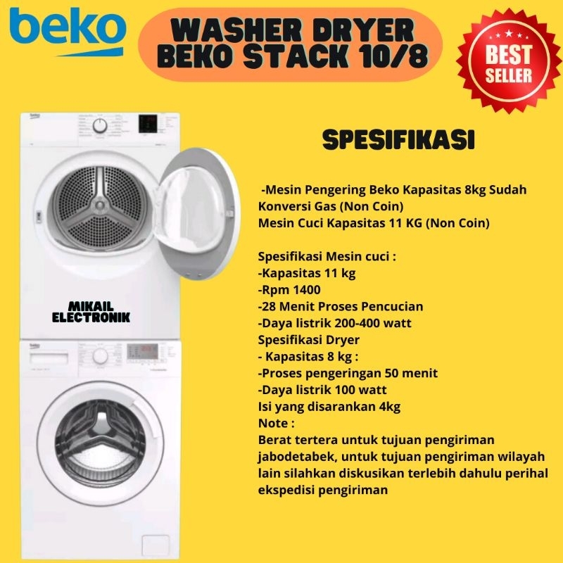 Jual Mesin Pengering Beko Kapasitas 8kg Sudah Konversi Gas Mesin Cuci ...