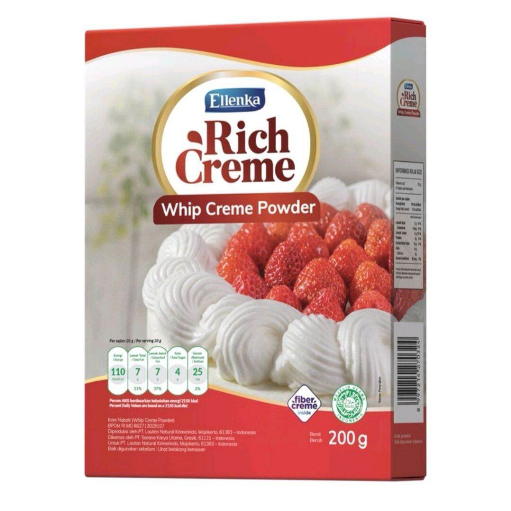 Jual Rich Creme Whip Cream 200gr / Rich Creame / Whipped Cream Bubuk ...