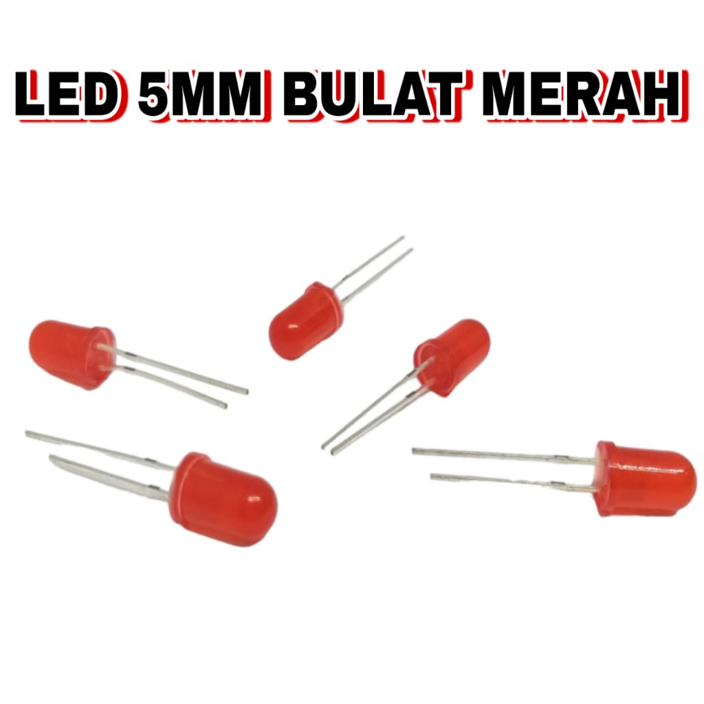 Jual LED 5MM BULAT MERAH/25 PCS | Shopee Indonesia