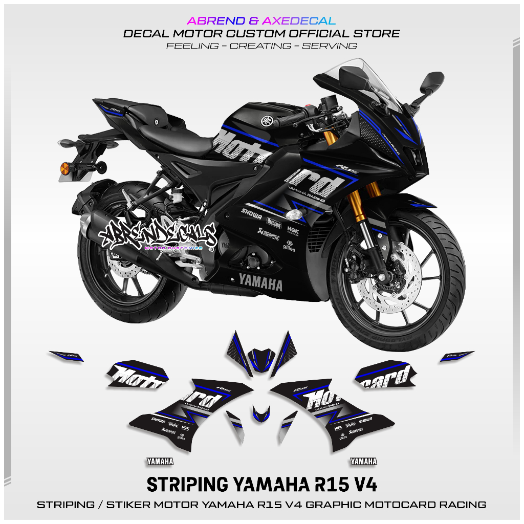 Jual STRIPING YAMAHA R15 V4 NEW GRAFIS MOTOCARD / STIKER MOTOR R15 V4 ...