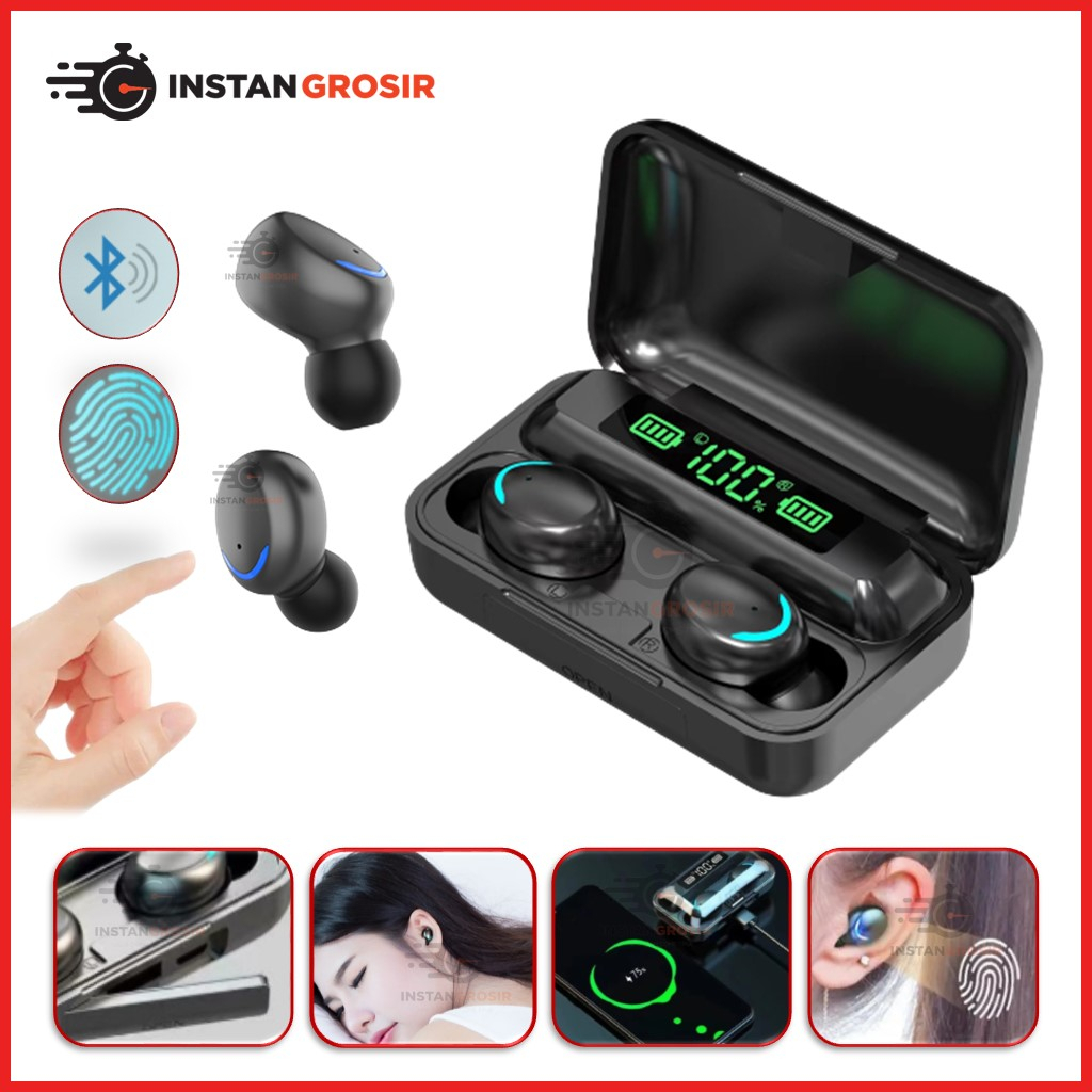 Jual Earbuds TWS PGWKF9 Headset tanpa kabel nyaman digunakan henset ...