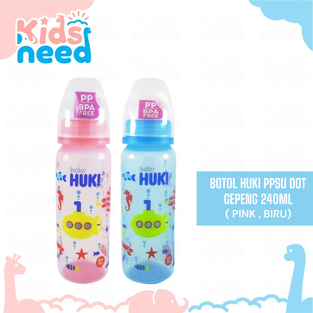 Jual Botol Susu Lucu Baby Huki Orthodontic Nipple PP warna Blue Pink ...