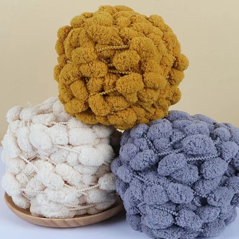 Jual Pom Pom Yarn/ Blended Yarn/ Bubble Yarn Polos | Shopee Indonesia