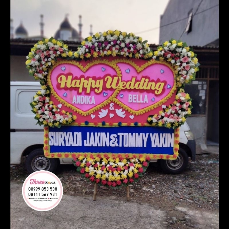 Jual bunga papan wedding / rangkaian bunga papan wedding / bunga papan ...
