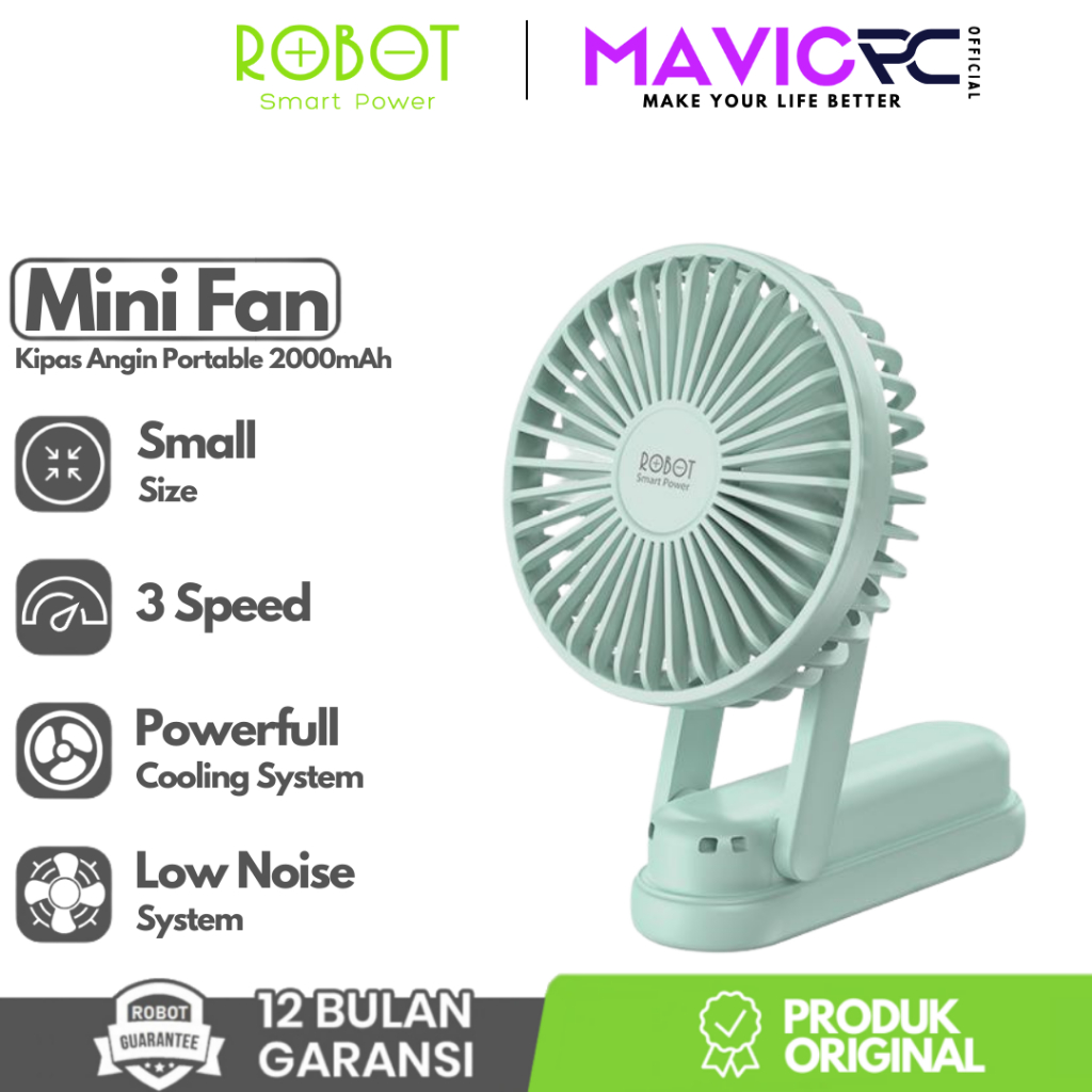 Jual ROBOT RT-BF11 Mini Fan Portable Kipas Angin Mini 3 In 1 Foldable ...