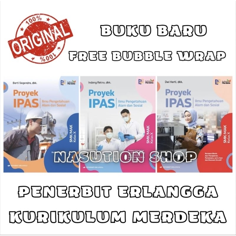 Jual BUKU PROYEK IPAS KELAS 1 / X 10 SMK ERLANGGA KURIKULUM MERDEKA ...
