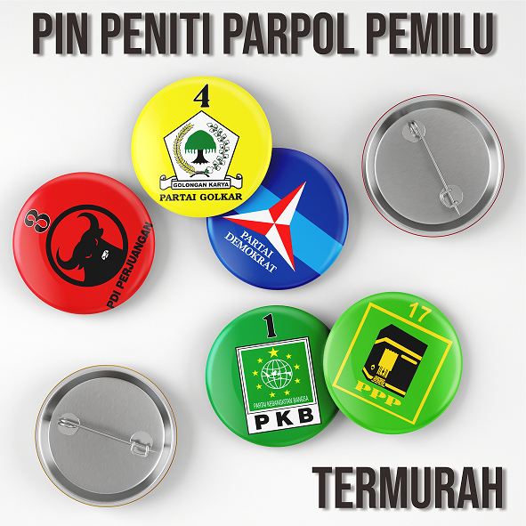 Jual Pin Penilti Parpol Peserta Pemilu / Pin Partai Politik / Asesoris ...