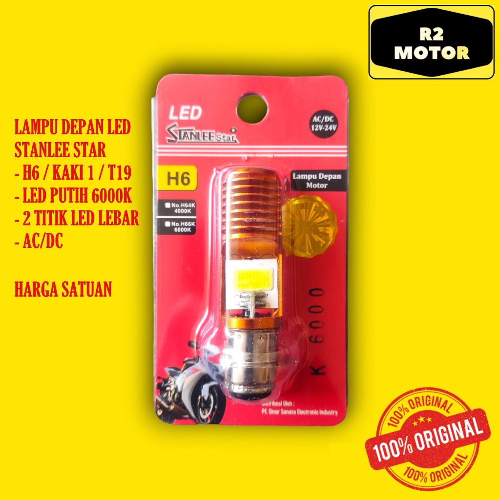 Jual LAMPU DOP DEPAN LED MOTOR BEBEK MATIC H6 KAKI 1 T19 BEAT VARIO SCOOPY MIO SUPRA BLADE REVO ...
