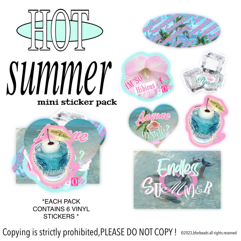 Jual Hot summer mini sticker pack | Shopee Indonesia