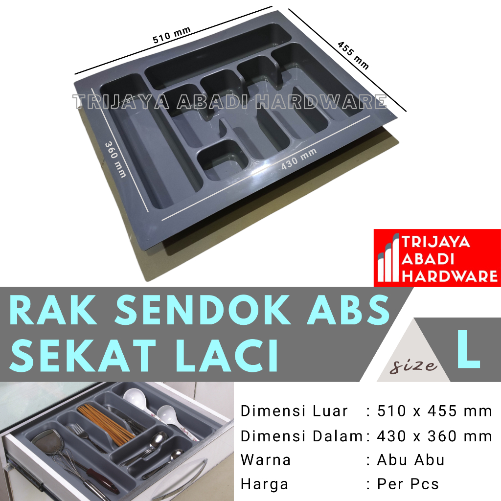 Jual Rak Sendok ABS C Sekat Laci L Drawer Screen / Rak Sendok Garpu ...
