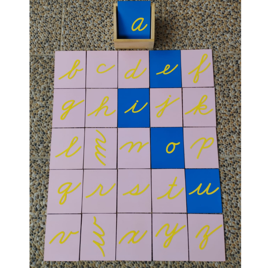 Jual Mainan Montessori Sandpaper Letters Cursive - Sandpaper Huruf ...