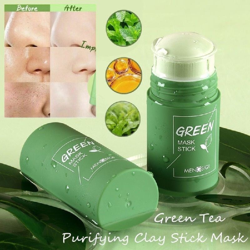 Jual MEIDIAN Green Tea Clay Mask / Masker Wajah Green Mask Stick / Green Tea Acne Clay Stick ...