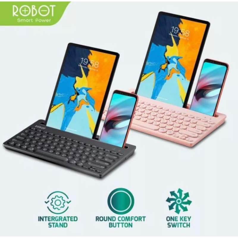 Jual ROBOT Keyboard KB10 Multi-Device Bluetooth | Shopee Indonesia