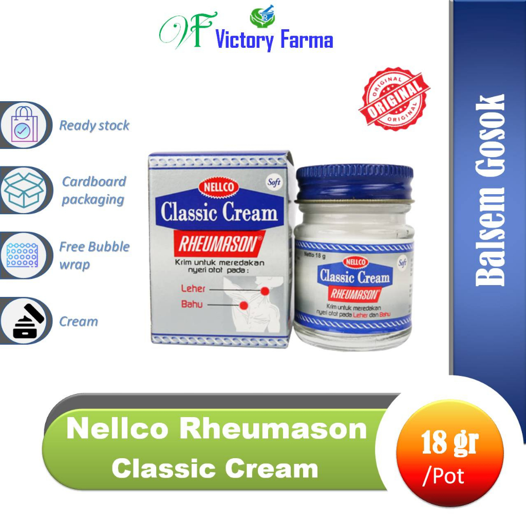 Jual Nellco Rheumason Classic cream Pot @ 18 gr/ Obat pusing/ masuk ...