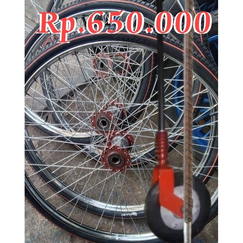 Jual 1 Set full roda gerobak velg becak | Shopee Indonesia