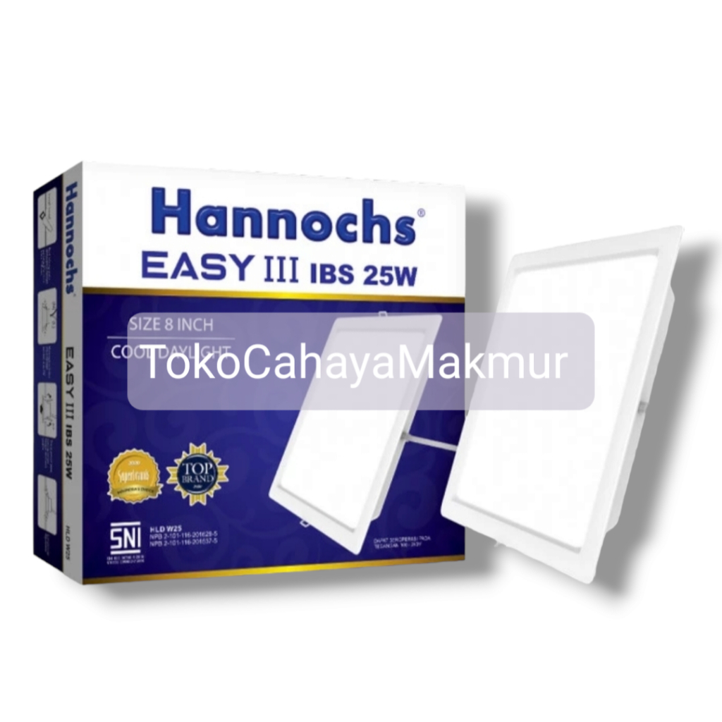 Jual Lampu LED Downlight Hannochs Easy II IBS Square Segi 3w,5w,7w,9w,12w,15w,20w,25w ...