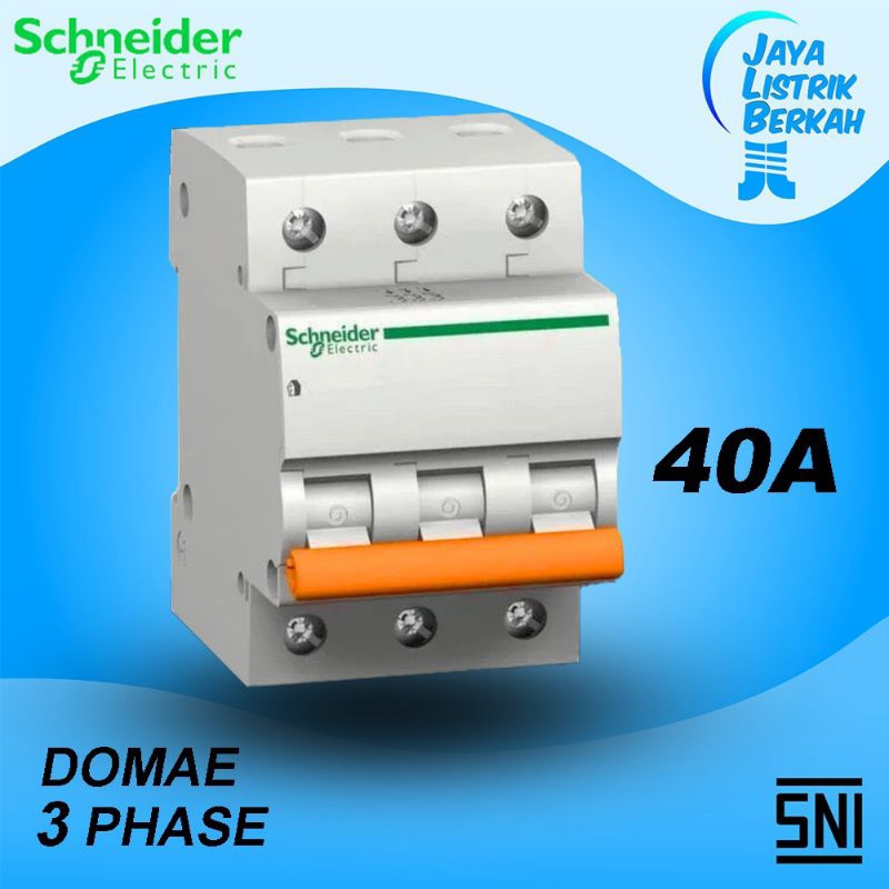 Jual MCB SCHNEIDER DOMAE 3PHASE 40A 50A 63A | Shopee Indonesia
