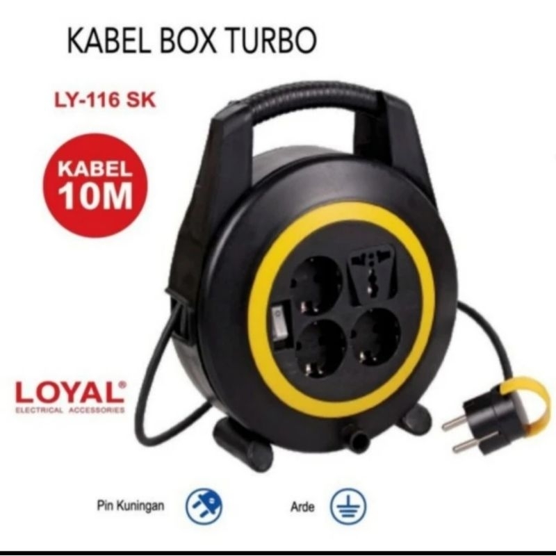 Jual Kebel Rol Roll Box Turbo LOYAL LY-116 SK 4 Lubang Plus Saklar Panjang Kabel 10m 10 Meter ...