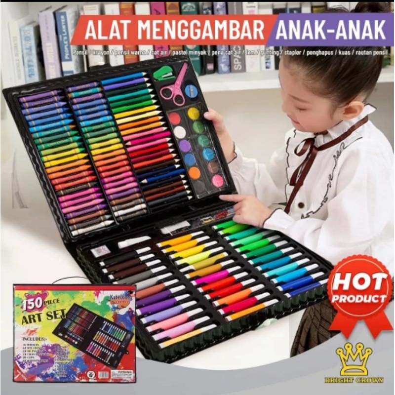 Jual Set Crayon Mewarnai Melukis Spidol Warna Cat Air Alat Menggambar ...