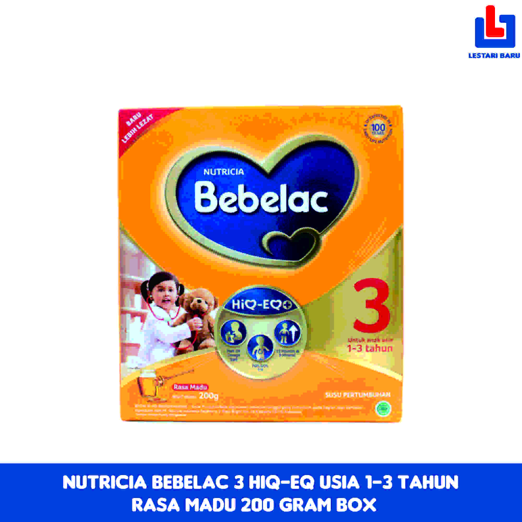 Jual Nutricia Bebelac 3 Hiq-Eq Usia 1-3 Tahun Rasa Madu 200 Gram Box ...