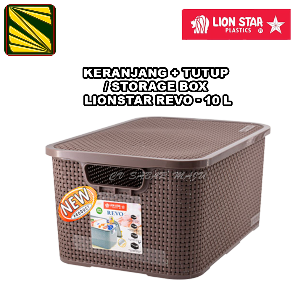 Jual Lionstar Keranjang + Tutup / Storage Box Plastik Lion Star Revo 10 L Serba Guna | Shopee ...