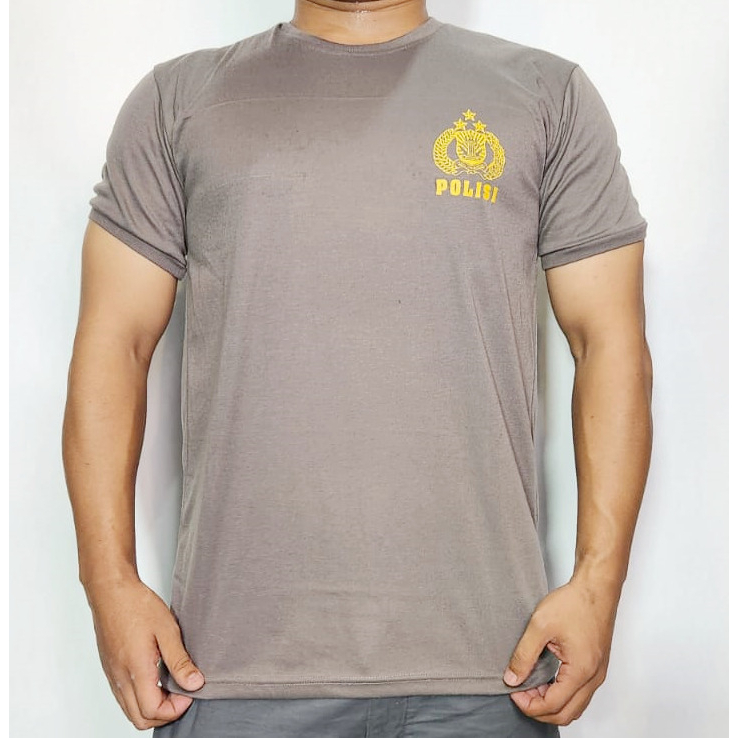 Jual Kaos polisi pria dewasa warna coklat tangan pendek baju dalam ...