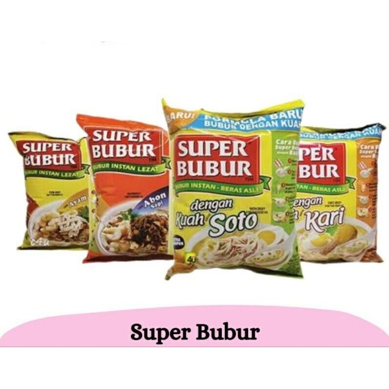 Jual SUPER BUBUR SACHET KUAH KARI / KUAH SOTO / AYAM / ABON SAPI 46 ...