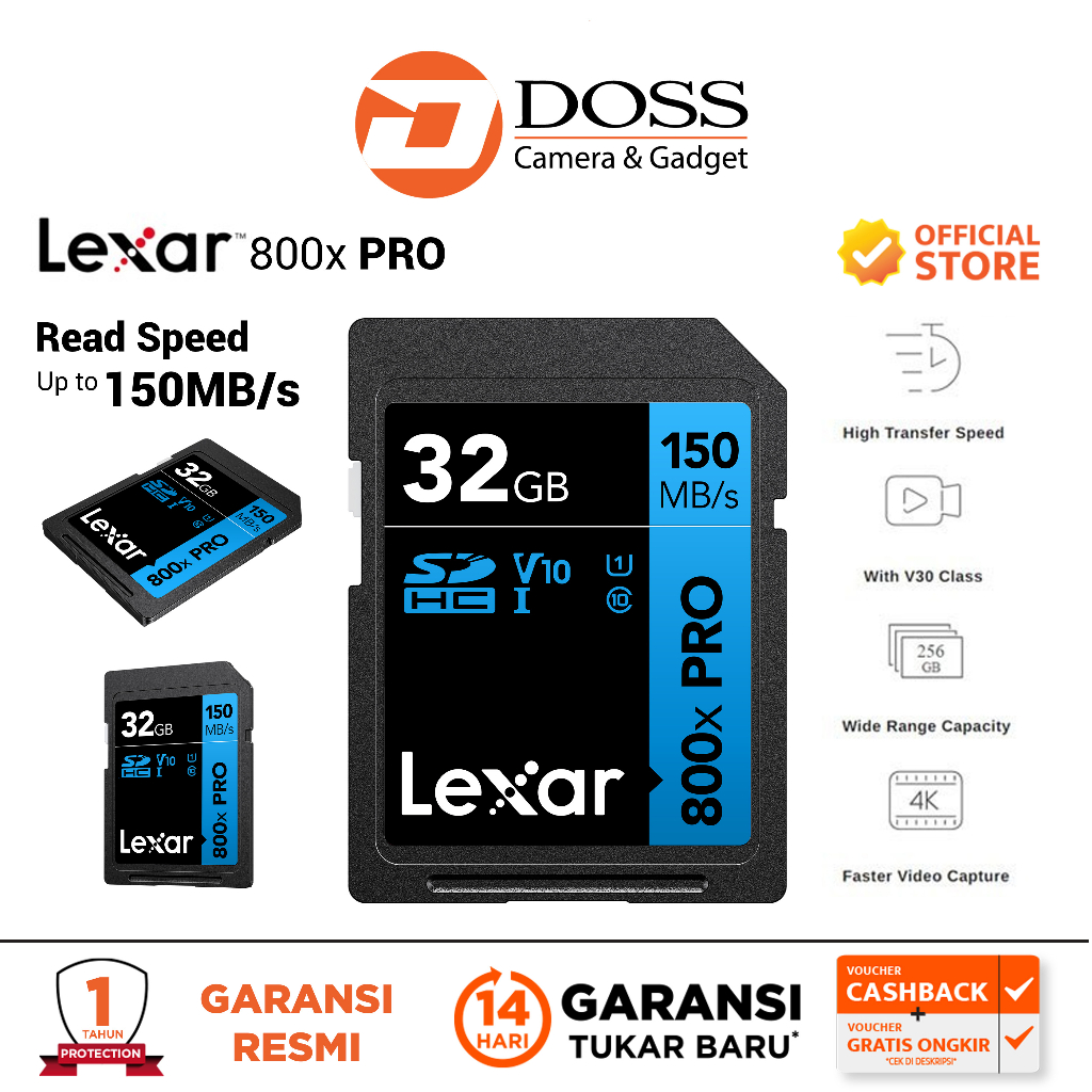 Jual Lexar 32GB Professional 800x PRO SDXC UHS-I Memory Card 32 GB 800X ...