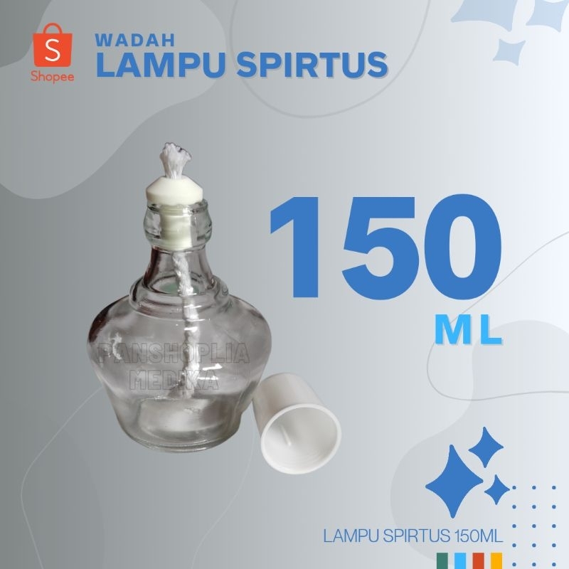Jual Lampu spirtus 150ml-Bunsen kaca tebal+sumbu/pembakar bunsen ...
