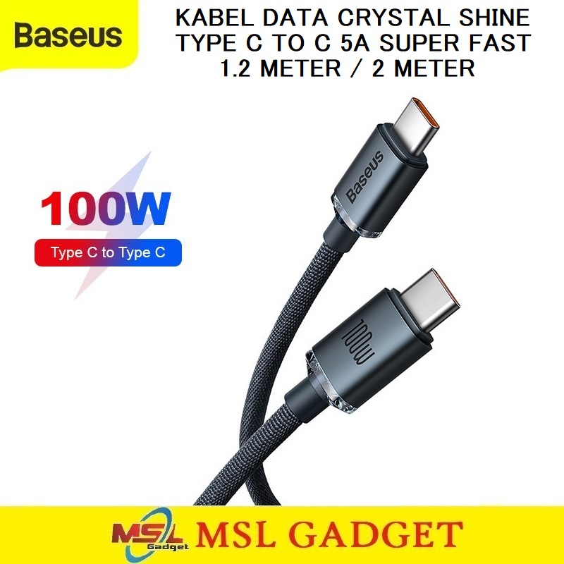 Jual Baseus Kabel Data Type C to Type C 5A 100W PD Super Fast Charging ...