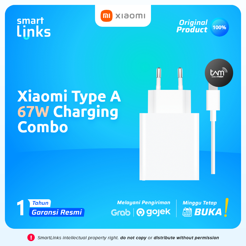 Jual Xiaomi 67W Charging Combo (Type-A) Termasuk Kabel | Shopee Indonesia