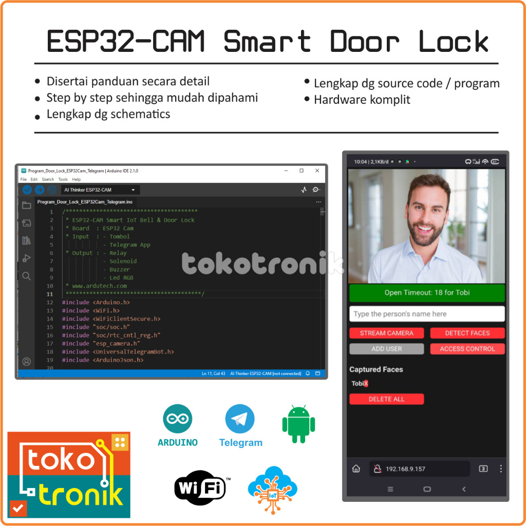 Jual Smart Door Lock dg Kamera ESP32-CAM | Shopee Indonesia
