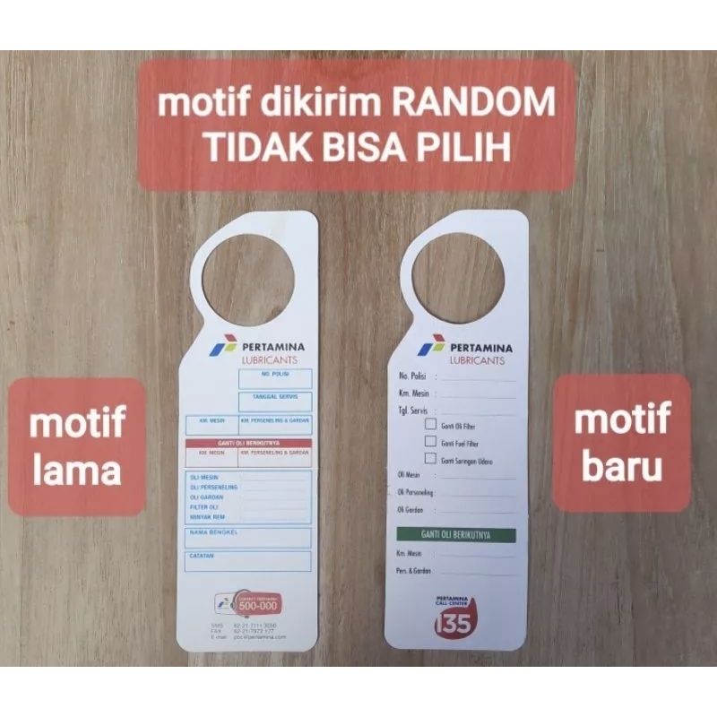 Jual MURAH Isi 100 biji kertas Label Tag Kartu Gantungan Ganti Oli ...