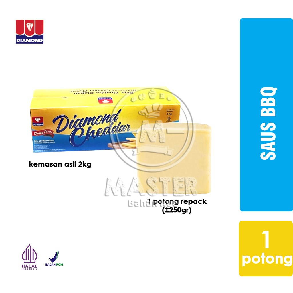 Jual Keju Cheddar Diamond Cheddar Cheese [Repack 1 Potong] | Shopee ...