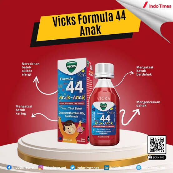Jual BABY_COSMEETICS Vicks Formula 44 Anak-Anak Rasa Strawberry - Sirup ...