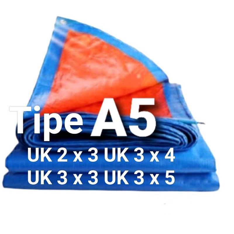 Jual Terpal Plastik A5 Korea Original Ukuran 3x5 3x4 3x3 2x3 biru/oren ...