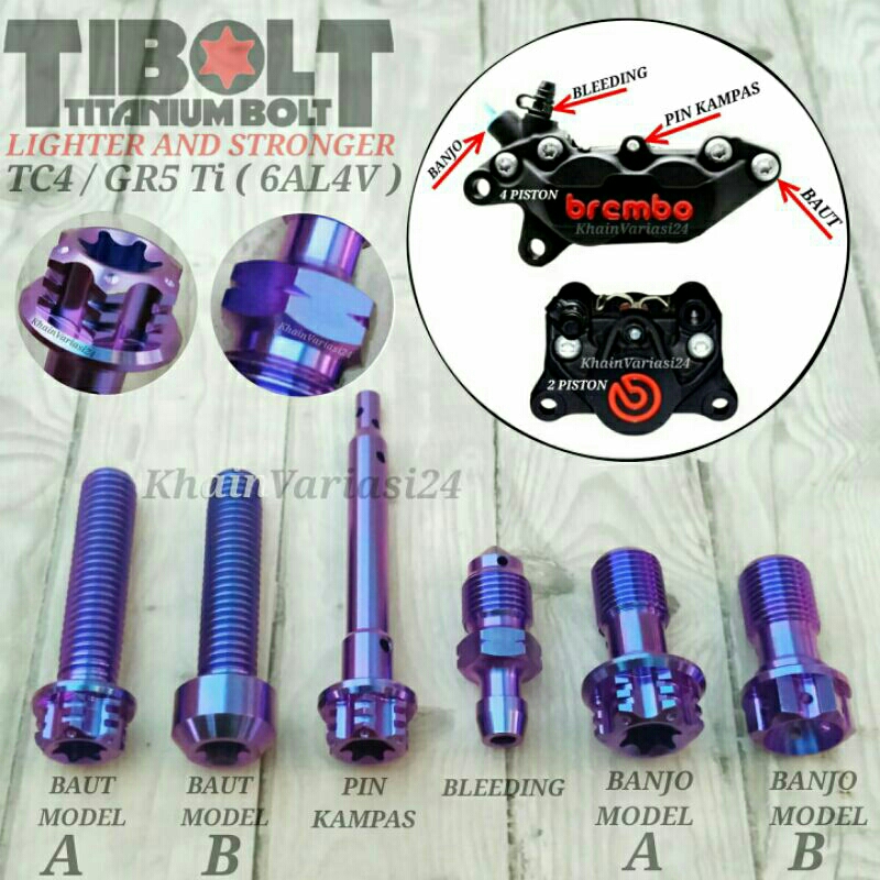 Jual Baut titanium caliper kaliper big pot 4p 2p 4 piston 2 piston | Shopee Indonesia