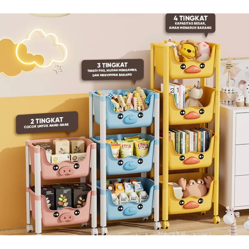 Jual RAK PREMIUM SUSUN 2 3 4 MODEL BEBEK KUNING PENYIMPANAN STORAGE ...