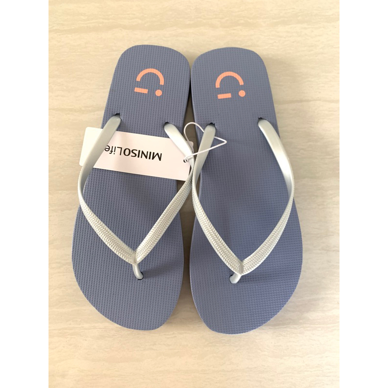 Jual sandal miniso flip flop series contrast color women sendal ...