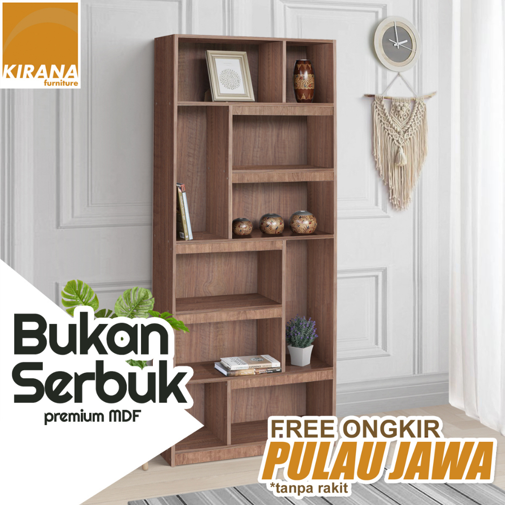 Jual KIRANA Arizona - Rak Buku Modern Minimalis Coklat Kayu Brown ...