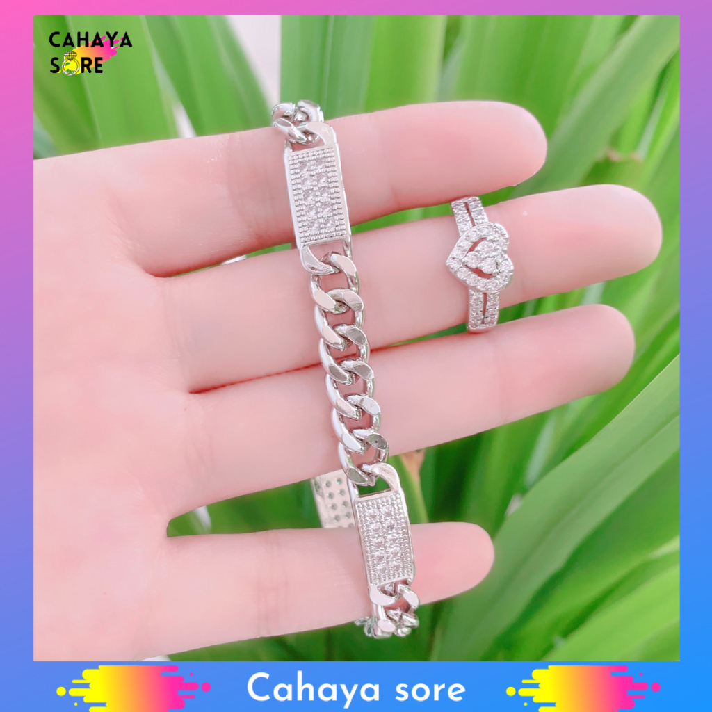 Jual Gelang Xuping Silver Gelang Tangan Dewasa Rantai Permata Cantik ...