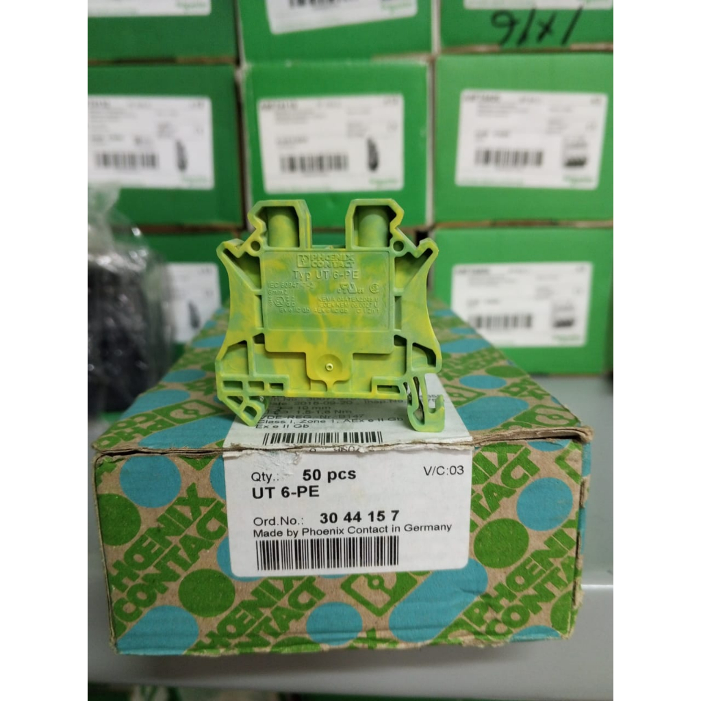 Jual Grounding Terminal Phoenix Contact UT 6-PE UT6PE UT6 PE AWG Typ UT ...